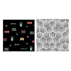 All Occasion Gift Wrapping Rolls, 2 Pack Paper Glitter Shiny Strong Thick Quality Modern Patterns for Birthday Holiday Presents Boys Girls Adult Christmas Bundle Xmas Bulk (Video Game Design)