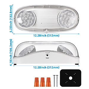 LEONLITE Exit Light Bundle Emergency Light, 1-Pack Wet Location Exit Sign with Emergency Lights, UL Listed, Red & 4-Pack Wet Location Emergency Light with Battery Backup, UL Listed