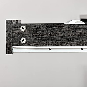 HOMCOM Home Office Desk, Computer Desk for Small Spaces, Writing Table with Drawer and Storage Shelves, Grey