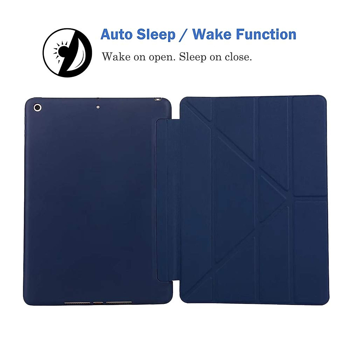 for iPad 9.7 Case 2018 iPad 6th Generation Case / 2017 iPad 5th Generation Case, Slim Fit Lightweight Smart Cover with Soft TPU Back Case for iPad 9.7 2018/2017 with Sleep/Wake - Dark Blue