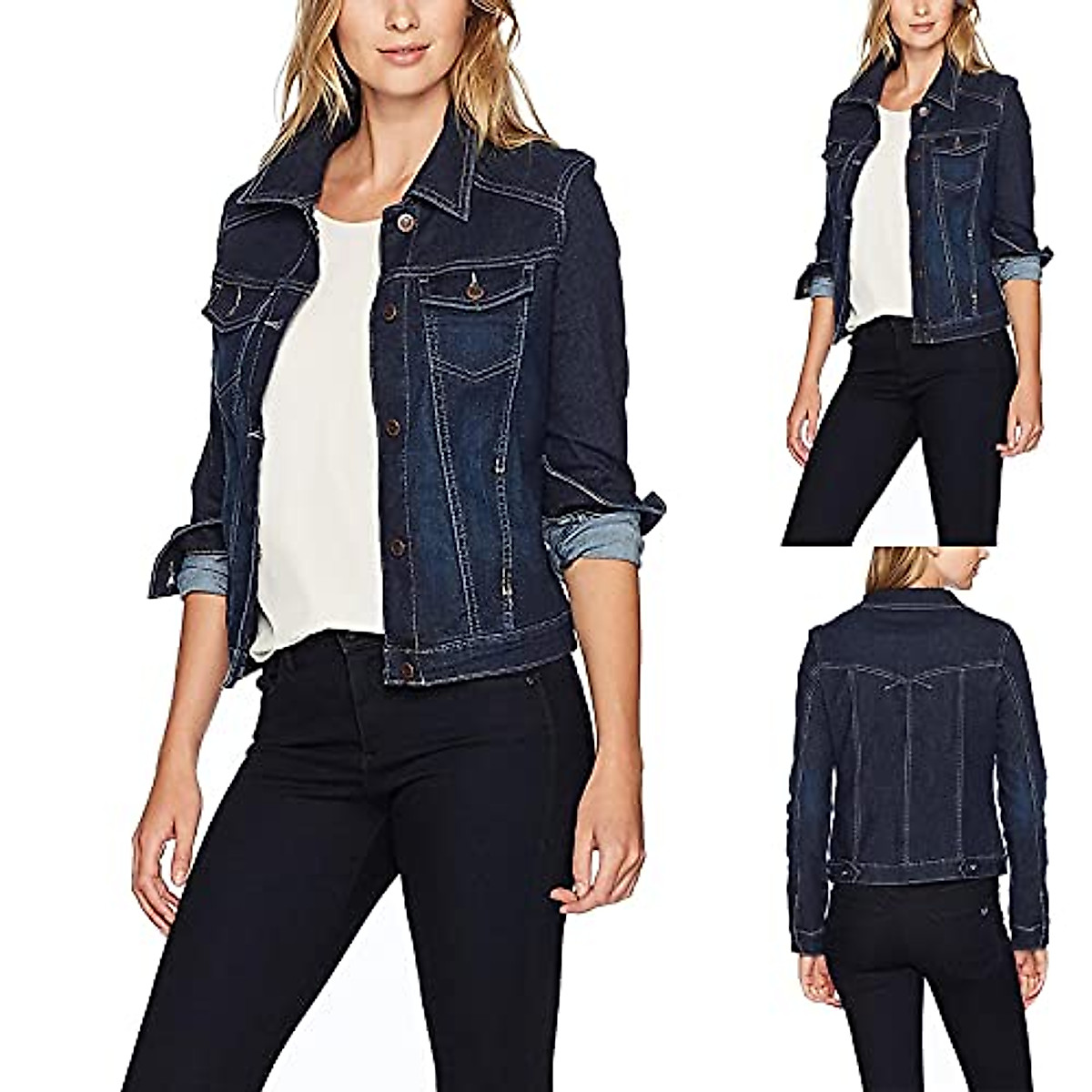 Womens Jean Jacket, Casual Long Sleeve Cardigan Blue Jacket Lady Coat Jumper Slim Denim Jacket Winter Oversize Blazer Women Sport Jackets For Mens Sports Jacket Blazer Suit (3XL, Dark Blue)