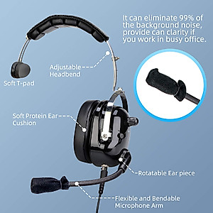 Retevis Unilateral Noise Reduction Two Way Radio Headset with Mic,Volume Adjust RT22 RT21 H-777 RT68,Compatible with Baofeng UV-5R 5RM Kenwood Rugged Radios,Walkie Talkie Headset(1 Pack)