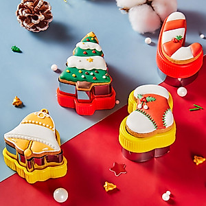 ETERSION Christmas Cookie Cutters 2" to 3.5" Cookie Cutters 9 Pieces Cookie Cutters Christmas Shapes