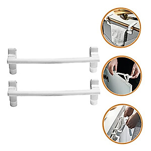 Garneck 8 Pcs Door Hook Towel Rack Black Kitchen Towels Towel Shelf Towel Rod Wall Towel Holder Bath Towel Bars Towel Plastic Holder Towel Hanging Rack Abs Plastic Shelf No Trace White