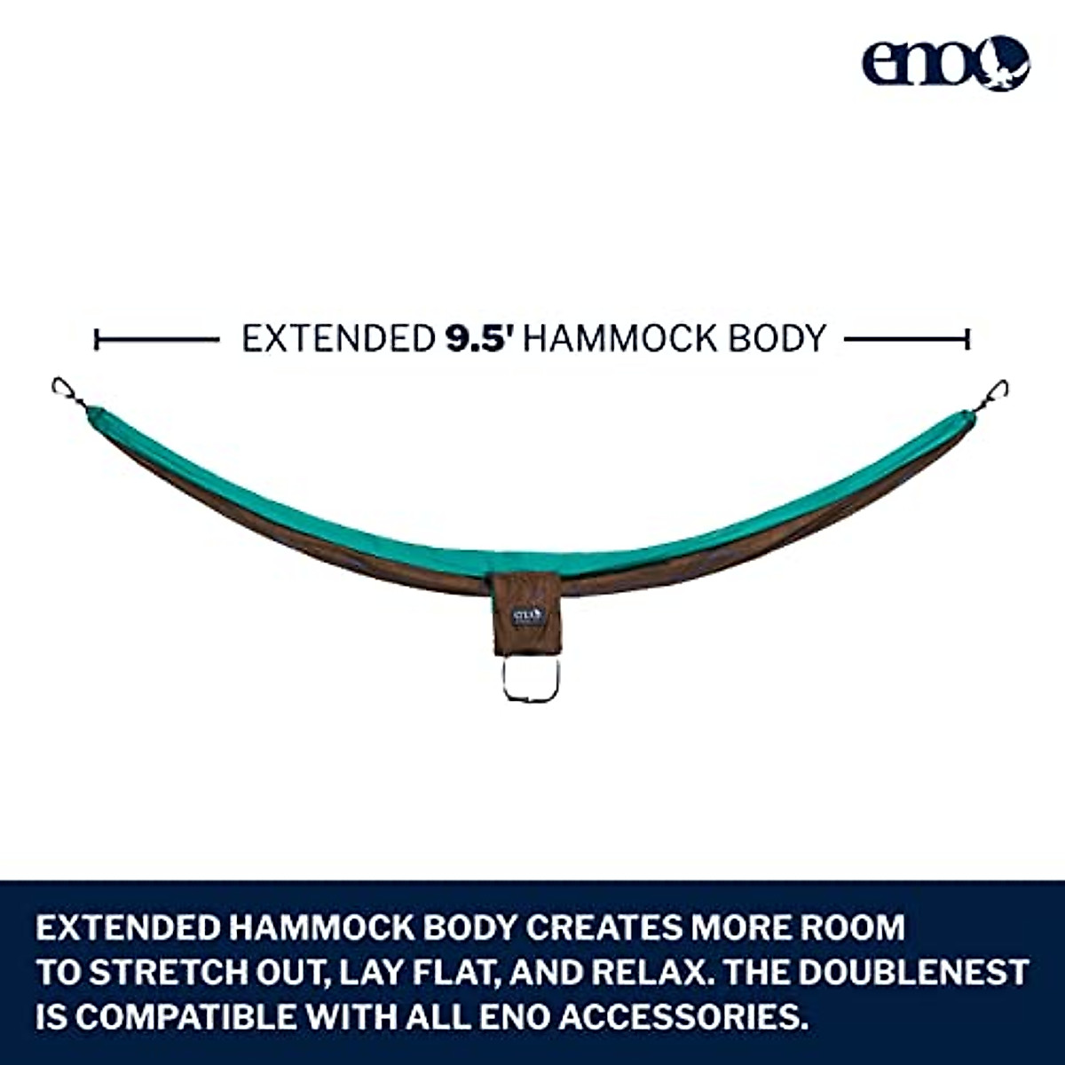 ENO DoubleNest Hammock Prints - Fade Teal/Chartreuse