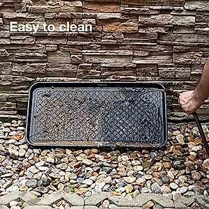 Trimate All Weather Boot Tray, 2 Pack Water Resistant Plastic, Multi-Purpose for Shoes, Pet Feeding Trays, Garden-Mudroom Entryway, Garage, Indoor or Outdoor - Medium, 24"x16" - (Black)