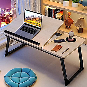 Laptop Desk for Bed,Asltoy Laptop Bed Tray Table,Foldable Lap Desk Stand Notebook Desk Adjustable Laptop Table for Bed Portable Notebook Bed Tray Lap Tablet with Cup Holder