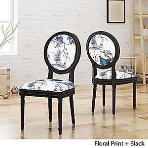 Christopher Knight Home Hero Traditional Fabric Dining Chairs, Floral Print