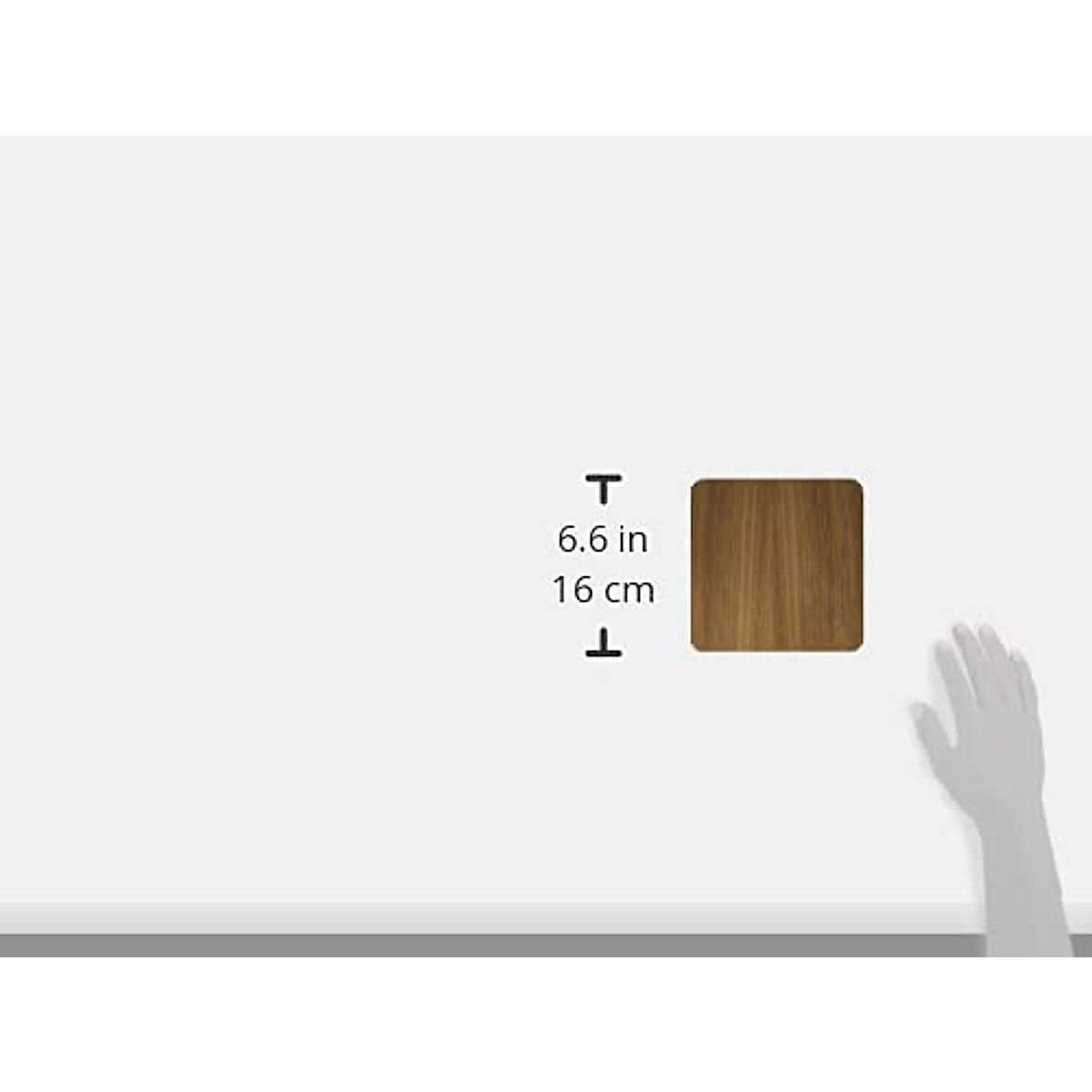 Yamazaki Home Square Magnetic Cabinet Accented Keychain Organizer | Steel + Wood | Key Storage, One Size, Walnut