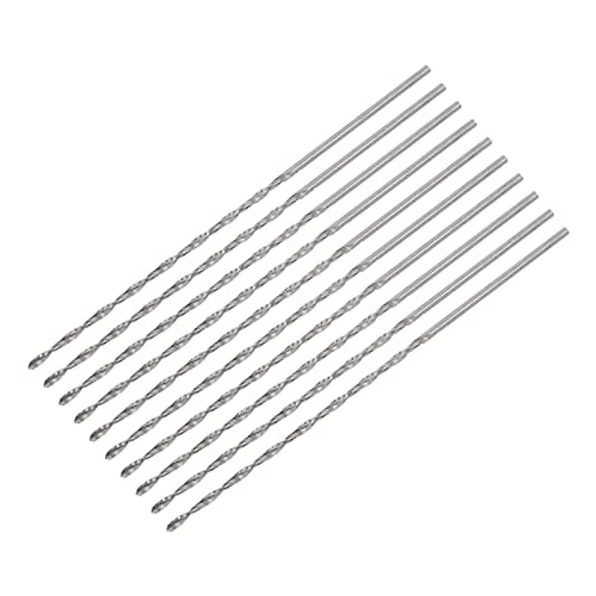 uxcell 10 Pcs 1.4mm Mini Micro Twist Drill Bits, High-Speed Steel Straight Shank Extra Long Drill Bit 70mm for Aluminum Alloy