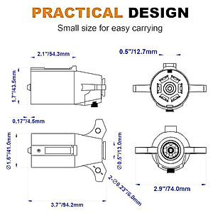 CXTM Trailer Plug, 7 Way Trailer Plug 7 Pin Trailer Plug 7 pin Trailer - Wiring Harness Connector - for rv Trailer, Bike Trailer - Blade Connector