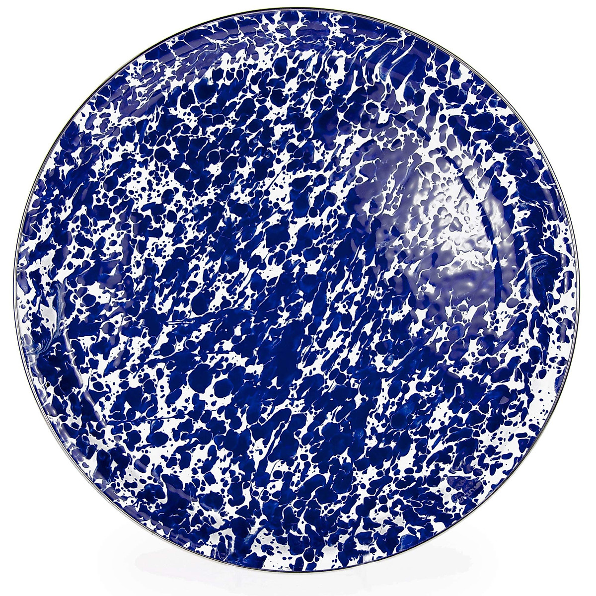 Golden Rabbit Enamelware - Cobalt Swirl Pattern - 15.5" Medium Tray