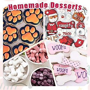 RUGVOMWM Silicone Molds Puppy Dog Paw and Bone Molds for Baking,Chocolate Molds,Silicone Dog Treat Mold - 6 Pack