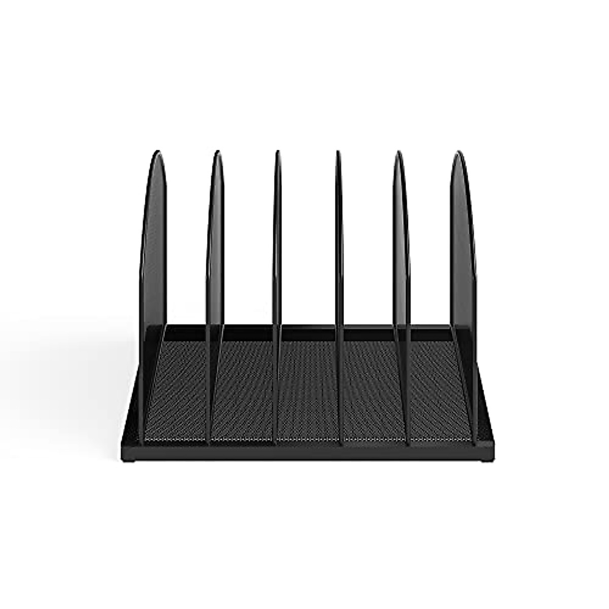 Safco Products Onyx Desk Organizer 5 Upright Sections, Vertical File Holder Mail Sorter Black Home, Office or Classroom Desktop Organization (3215BLKD)