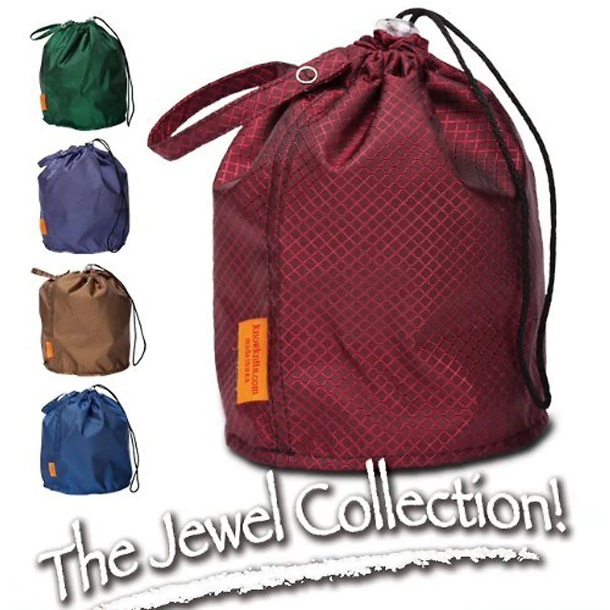 Ruby Red Jewel Large GoKnit Pouch Project Bag w/ Loop & Drawstring