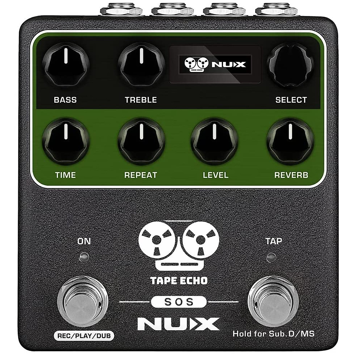 Briskdrop NUX NDD-7 Tape Echo Delay Effects Pedal - Bundle with 2 Instrument Cables, 2 Patch Cables, and Snark Tuner