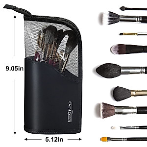 EIIORPO Makeup Brush Organizer Bag Travel Cosmetic Holder Bag Waterproof Dust-free Pencil Cup Holder Case with Zipper
