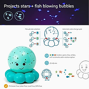 Cloud b Travel Comforting Nightlight Projector | Gentle Brightness | 3 Colors | Auto-Shutoff | Octo Baby Blue