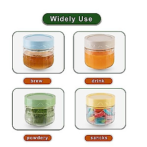 GRESEESM 4 Pack Mason Jars 16 oz with Lids, Glass Jar with Screw Lid, Glass Jars with Airtight Lids for Overnight Oats, Pickles, Salad, Spice, Candy, Jam, Seasoning, Meal Prep Containers