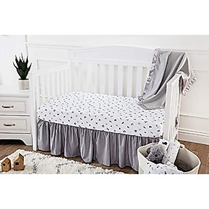 TL Care Fleece Blanket 30” X 40“ with 2” Satin Trim, Gray, for Boys and Girls