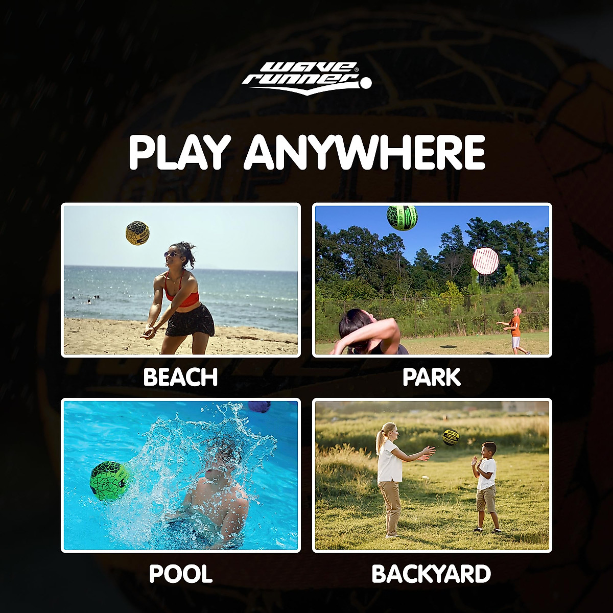 Wave Runner Waterproof Volleyball with Sure-Grip Technology - Perfect for Pool Games, Beach Volleyball and Indoor Pool - Durable Design with Special Texture for Reduced Stinging (Random Color)