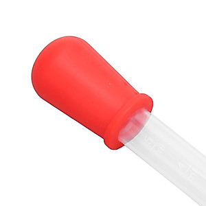 5Pcs Liquid Droppers, 5ml Silicone Material Easy Clean Making Disposable DIY Eye Dropper with Bulb Tip for Kids Candy (Red)