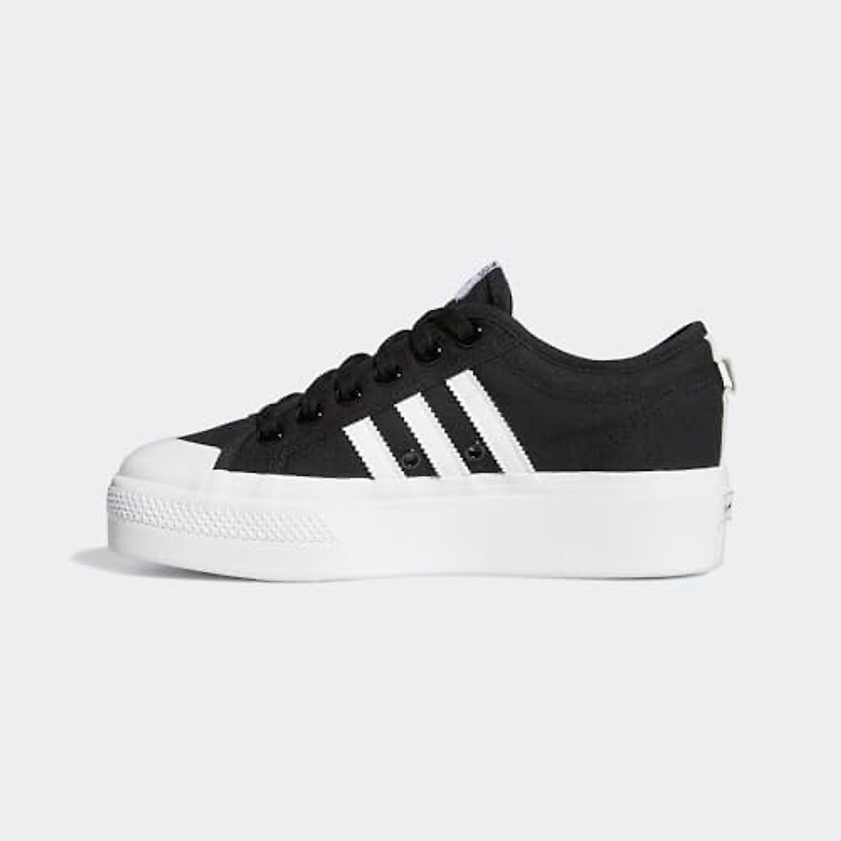 adidas Originals Women's Nizza Platform, Black/White/White, 9