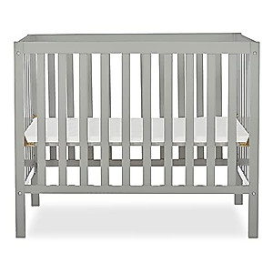 Dream On Me, Edgewood 4-in-1 Convertible Mini Crib, Cool Grey , 40x25x33 Inch (Pack of 1)