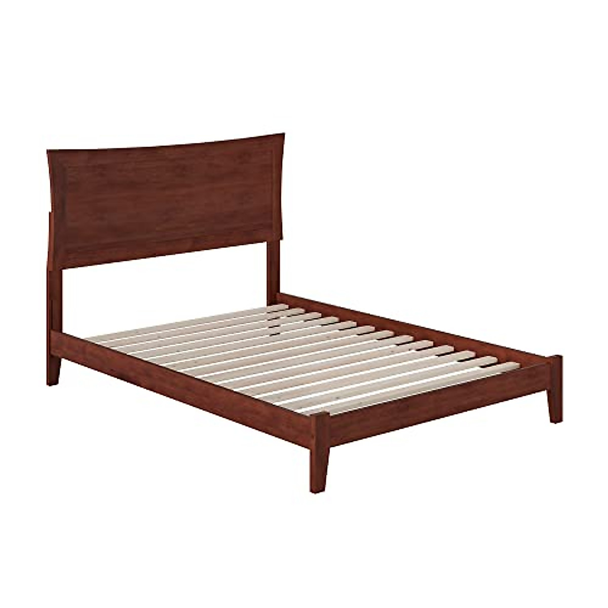AFI Metro Full Platform Bed with Open Footboard and Turbo Charger in Walnut