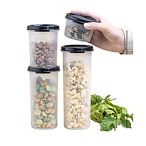 Tupperware Modular Mates Round Containers Set of 4 Sizes Black Seals