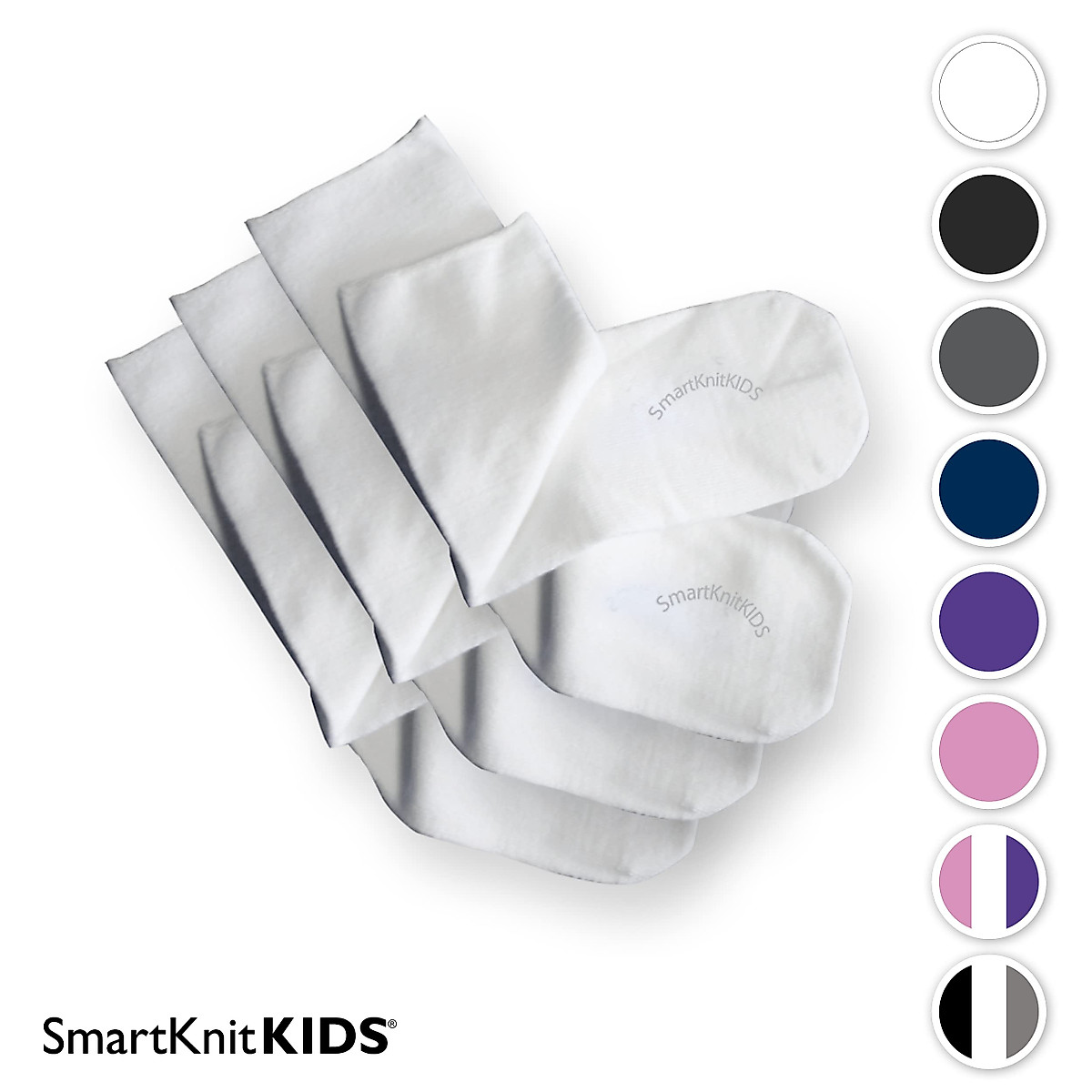 SmartKnitKIDS Sensory-Friendly Sensitivity Seamless Socks - 3 Pack (Black, X-Large)