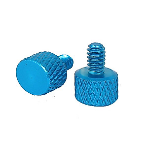 New Lon0167 Computer Graphics Featured Card Flat Head reliable efficacy Knurled Thumb Screws Sky Blue 6#-32 4pcs(id:83e 20 83 a28)