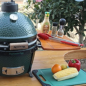 KAMaster Wooden Side Shelves for MiniMax Big Green Egg,Red Oak Wood Egg Mates Big Green Egg Accessories Egg Mates for The MiniMax Egg Side Tables Grill Parts Replacement Grill Smoker