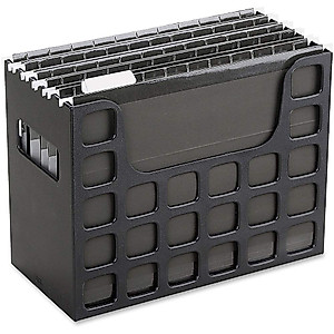 Pendaflex Portable Desktop File, Side Handles, Hanging File Folders, Tabs & Inserts, Letter Size, 9-1/2 x 12-3/16 x 6 Inches, Black (23013)