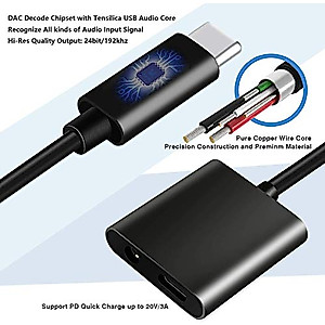 Samsung Galaxy S23 Headphone Adapter, 2 in 1 USB C to 3.5mm Headphone and PD 60W Charging Adapter Compatible with Pixel 7/7Pro/6Pro5/4/3XL, Samsung Galaxy S23+/S23 Ultra/S22/S22 Ultra/S21/S20/Note 20