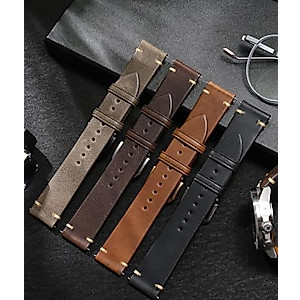 REZERO Quick Release Watch Band, Top Grain Leather Watch Straps, Italian Calfskin Watchbands Replacement 18mm 19mm 20mm 21mm 22mm 23mm 24mm for Men, Women