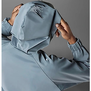 ADIDAS ORIGINALS UNISEX BLUE VERSION HIGH SHINE HOODIE, GREY (as1, alpha, l, regular, regular, LARGE)