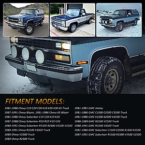 D-Lumina LED Side Marker Lights Smoked Lens for 1981-1991 Chevy C10 C20 C30 GMC C1500 C2500 Suburban Blazer Jimmy, Front Fender LED Side Marker Light, Driver & Passenger Side, Pack of 2