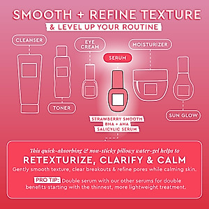 Glow Recipe AHA BHA Salicylic Acid Serum - Strawberry Face Serum, Pore Minimizer & Facial Exfoliant with Hyaluronic Acid & Azelaic Acid - Hydrating Serum & Travel Skincare (30ml)