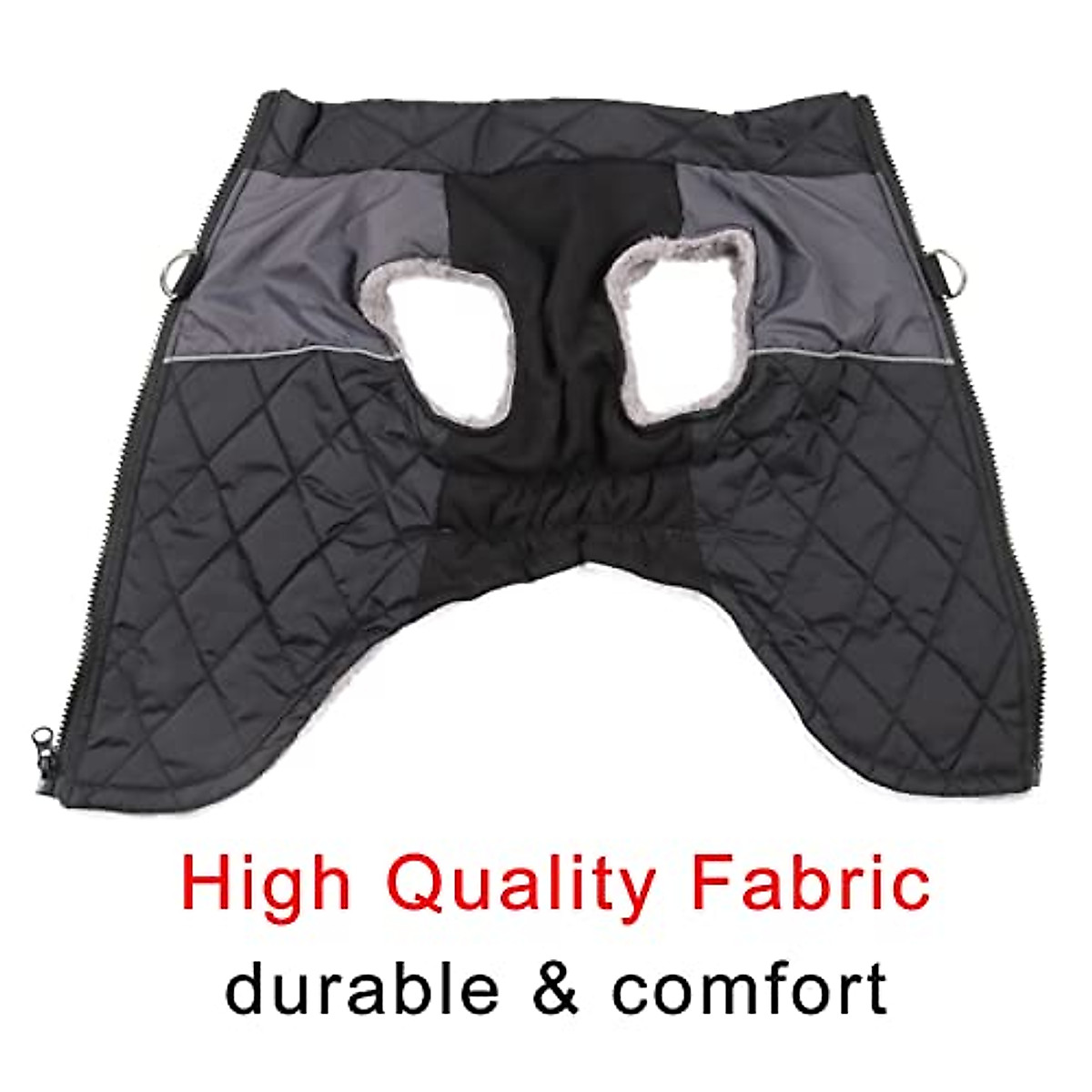 JoyDaog Warm Fleece Dog Coats for Medium Dogs,D-Rings Waterproof Puppy Jacket for Cold Winter,Black L