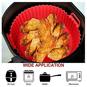 Air Fryer Silicone Liner, Non-Flammable and Non-stick Parchment Paper Replacement, Keep Air Fryer Clean, Fits 3QT - 5 QT… (Pink)