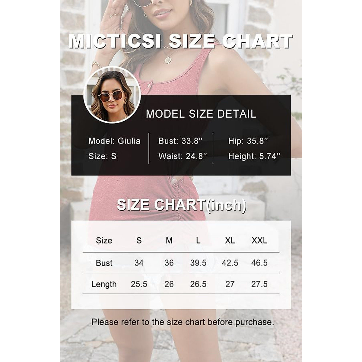 Micticsi Women Scoop Neck Button Tank Top Sleeveless Ruched Drawstring Side T Shirt 2024 Dark Green M