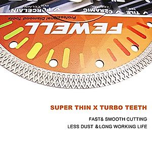 FEWELL 4 Inch Porcelain Diamond Blade Super Thin Diamond Tile Blade 3 Pcs/Lot for Cutting Porcelain Tiles Ceramic