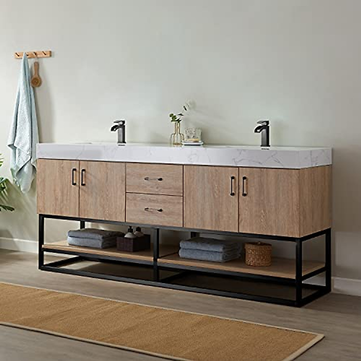 Vinnova 789072B-NO-GW-NM Alistair Bathroom Vanity, North American Oak Finish