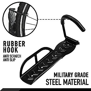 HOMEE Bike Rack Garage 2 Pack Bike Wall Mount Vertical Bike Hooks Storage System Wall Mount Bike Hanger for Garage Indoor Shed-Easy to install Use-Heavy Duty Holds up to 65 lb with Screws