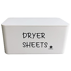 Moorfowl Dryer Sheets Container Box with Lid, Upgarde Design(8.2L x 4.9W x 3.9H inches), Laundry Fabric Sheets Dispenser Farmhouse Dryer Sheets Holder for Laundry Room Decor – Organization & Storage