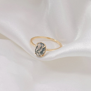 Natural Moss Agate Gemstone Genuine 925 Sterling Silver Ring for Women Oval Cut Women's Ring for Engagement Silver 925 Jewelry Personality Ring for Women (8)