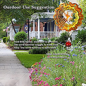 LJlifArt Wind Spinner Hummingbird 12 inches 3D Stainless Steel Mandala Decor Laser Cut Metal Art Geometric Pattern Hanging Wind Spinner Kinetic Yard Art Decorations Indoor/Outdoor Decor