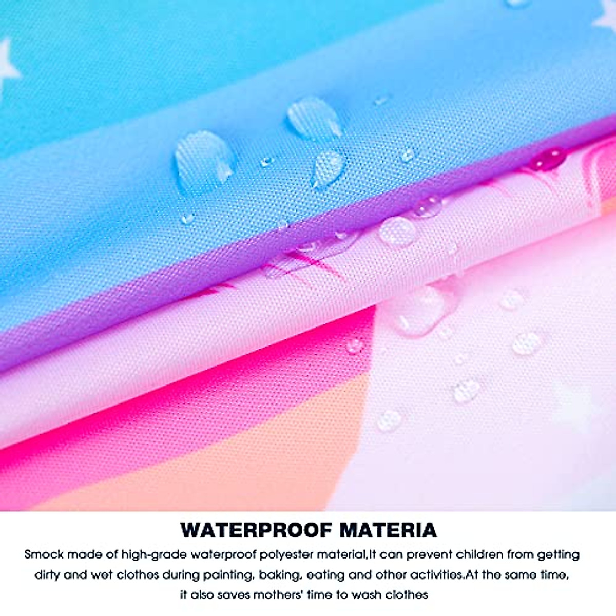 PASHOP 2 Pack Kids Art Smock Waterproof Painting Apron Smocks with 3 Pockets Age 2-7