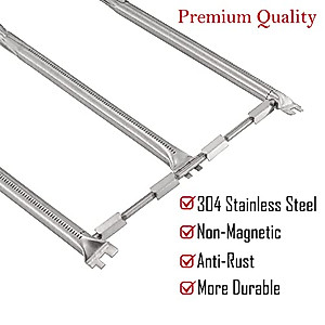 SUONA 69787 304SS Burner Tube Set for Weber Spirit 300 & Spirit II 300 Series (Front Control) E-310 S-310 E-320 S-320 E-330 S-330 SP-330 (2013 and Newer) Grill Parts Burner Replacement 18 Inch